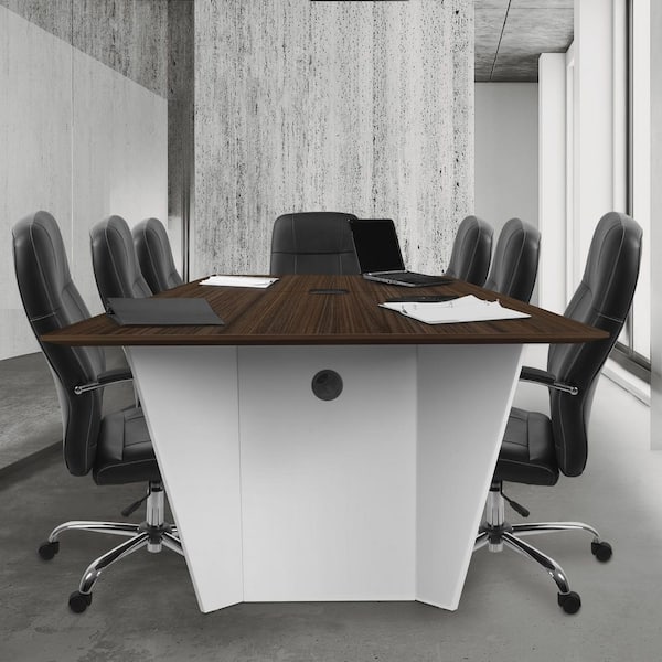 Regency Array 120 in Neo Walnut/White Conference Table Desk with Power ...