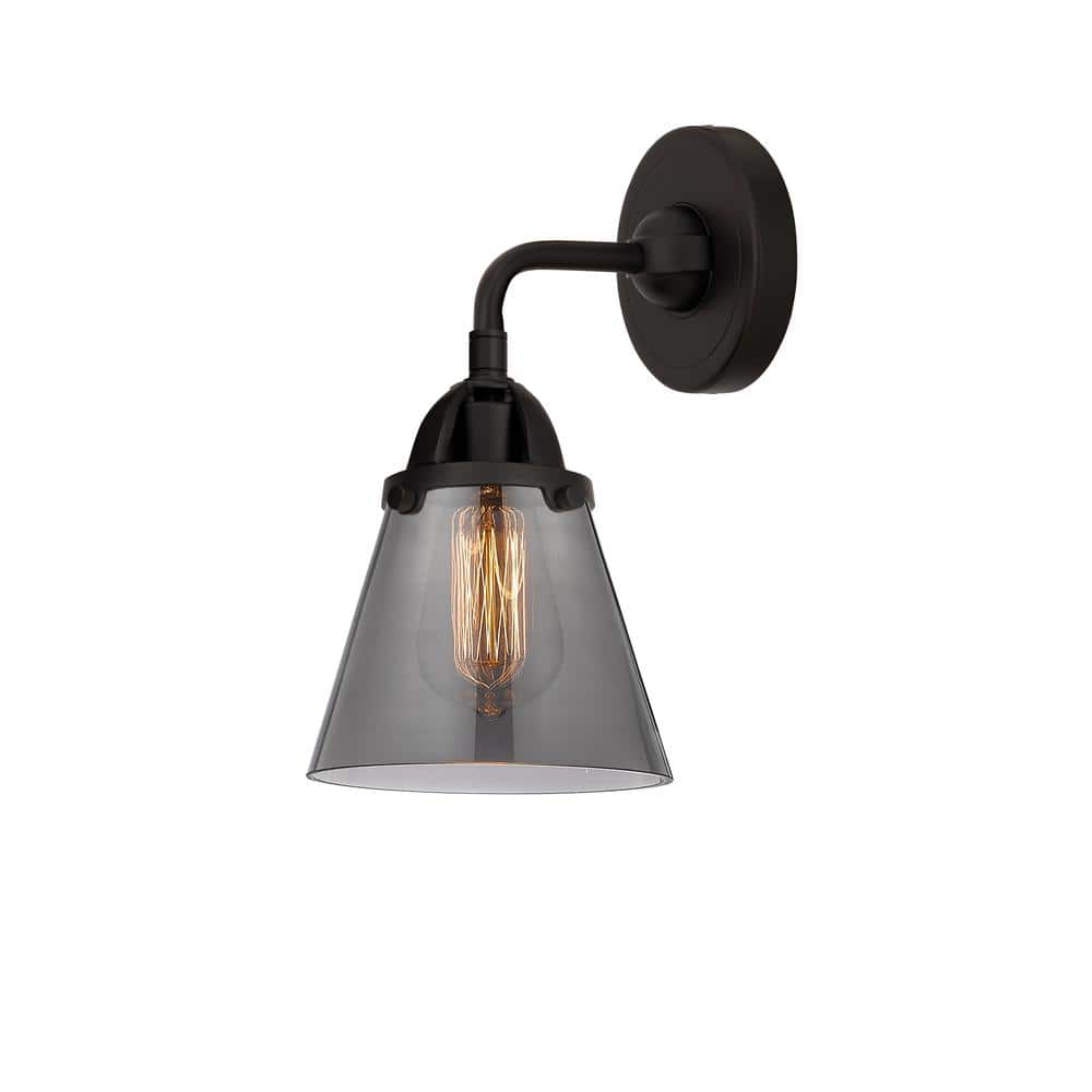 Innovations Cone 1-Light Matte Black Wall Sconce with Glass Shade 288 ...