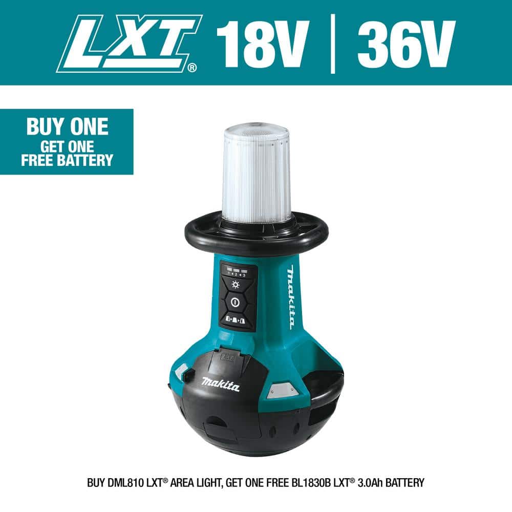 Makita 18V X2 LXT Lithium-Ion Cordless Upright L.E.D. Area Light, Light ...