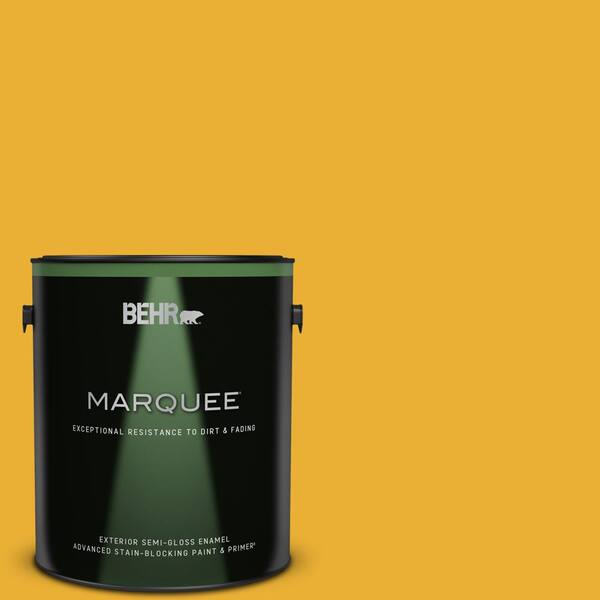 BEHR MARQUEE 1 gal. #P280-7 Midsummer Gold Semi-Gloss Enamel Exterior ...