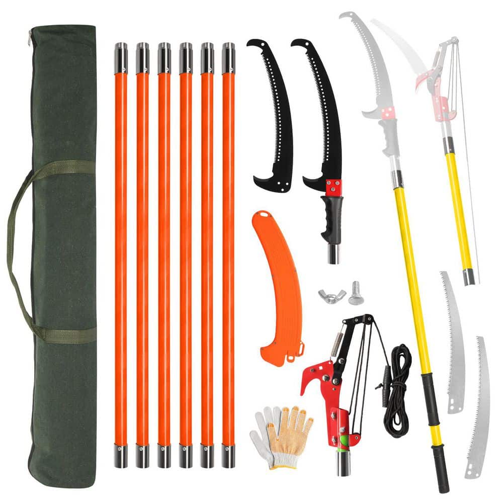Karl home 360 in. Orange Manual Pole Saw Tree Trimmers Hand Tree Pruner ...