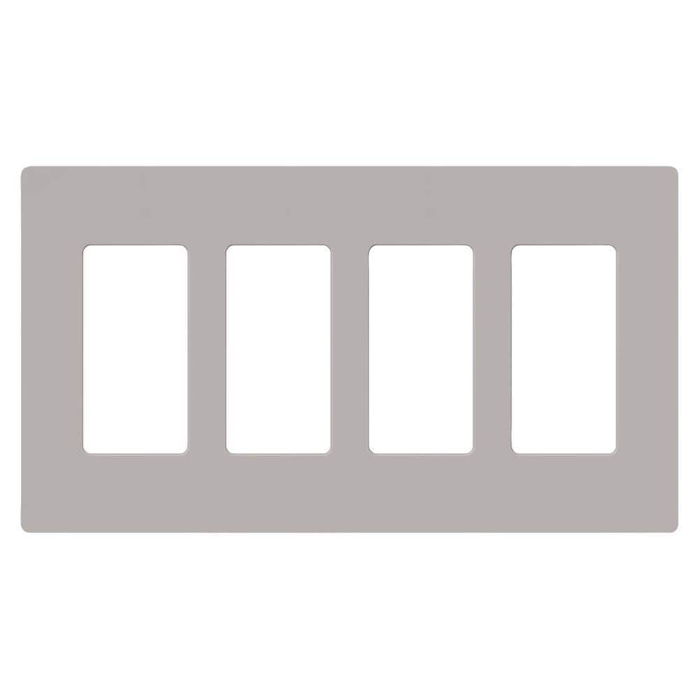 Lutron Claro 4 Gang Wall Plate for Decorator/Rocker Switches, Gloss ...