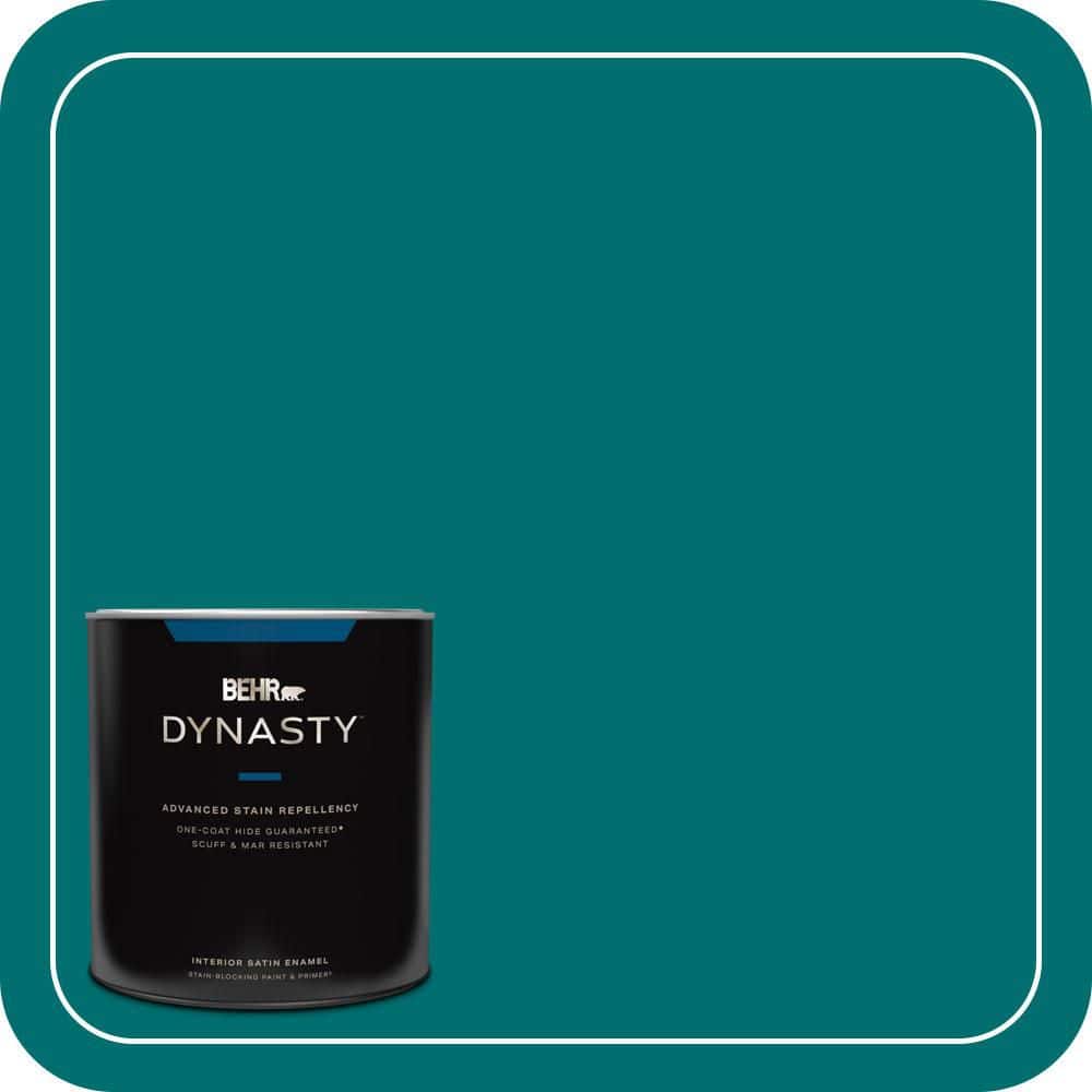 BEHR DYNASTY 1 qt. #P460-7 Caribbean Current Satin Enamel Interior ...