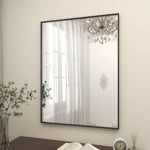 XRAMFY 26 in. W x 38 in. H Rectangular Aluminum Alloy Framed Black Wall ...