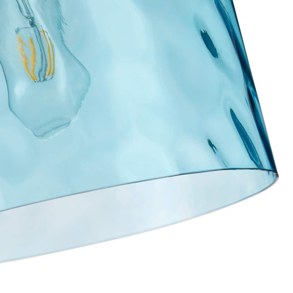 Aiwen Blue Glass Light Fixture Dome Shape Vintage Pendant Light Bedside ...