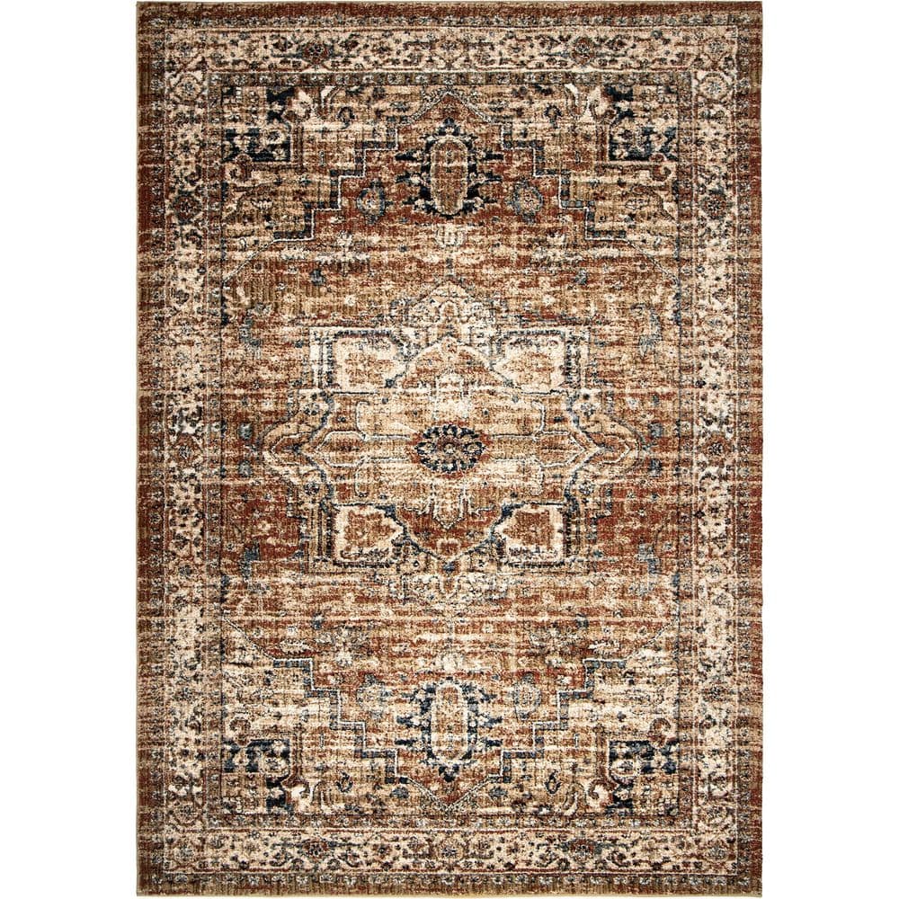 Orian Rugs Aria Heriz Medallion 9 ft. x 13 ft. Rust Area Rug ARA/HEME ...