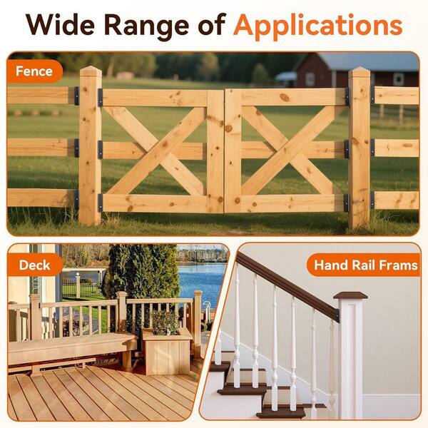 Fence Rail Hardware 40-Pack 2x4 Fence Brackets - Black Steel Deck ...