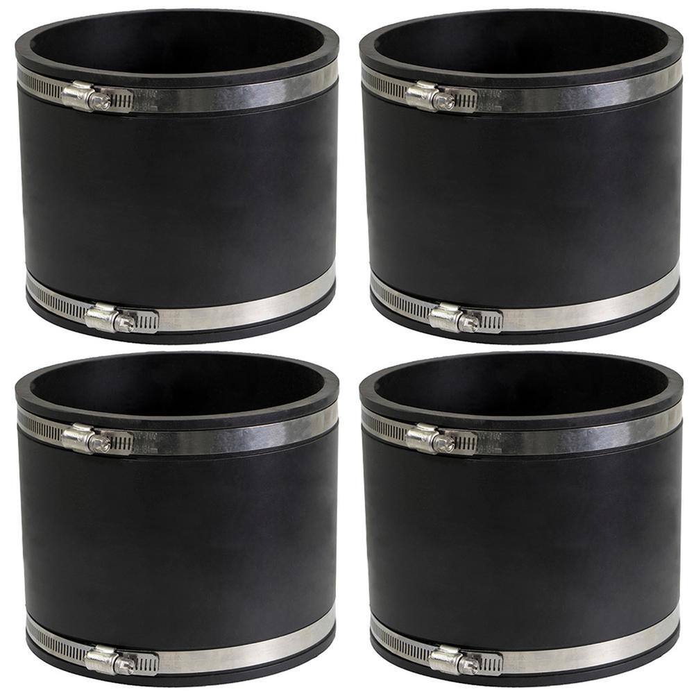 PLUMBFLEX 6 in. PVC Flexible Coupling with Stainless Steel Clamps (Pack ...