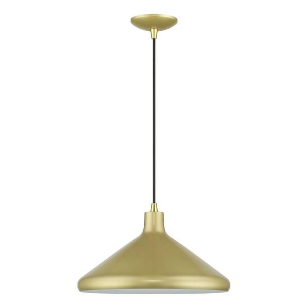 Livex Lighting Geneva 1-Light Soft Gold Pendant Light with Metal Shade ...