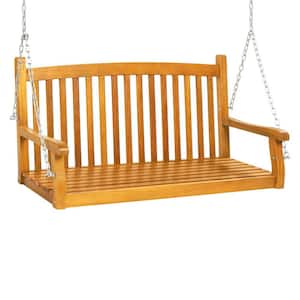 Boosicavelly 59 00 In 3 Person Natural Wood Patio Swing Bench With