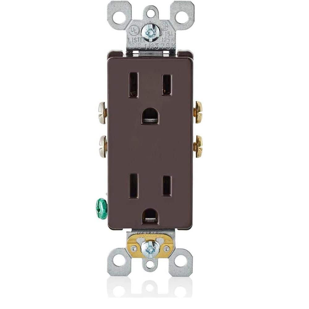 Leviton Decora 15 Amp 125 V Duplex Outlet/Receptacle, Brown (1-Pack ...