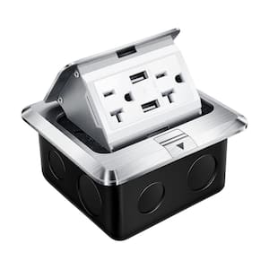 Lukyamzn Silver 20Amp Tamper Resistant Duplex Outlet with USB-A ...