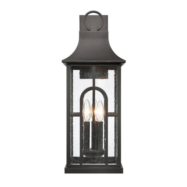 Titan Lighting Triumph 8.5 in. W 1-Light Textured Black Wall Sconce ...