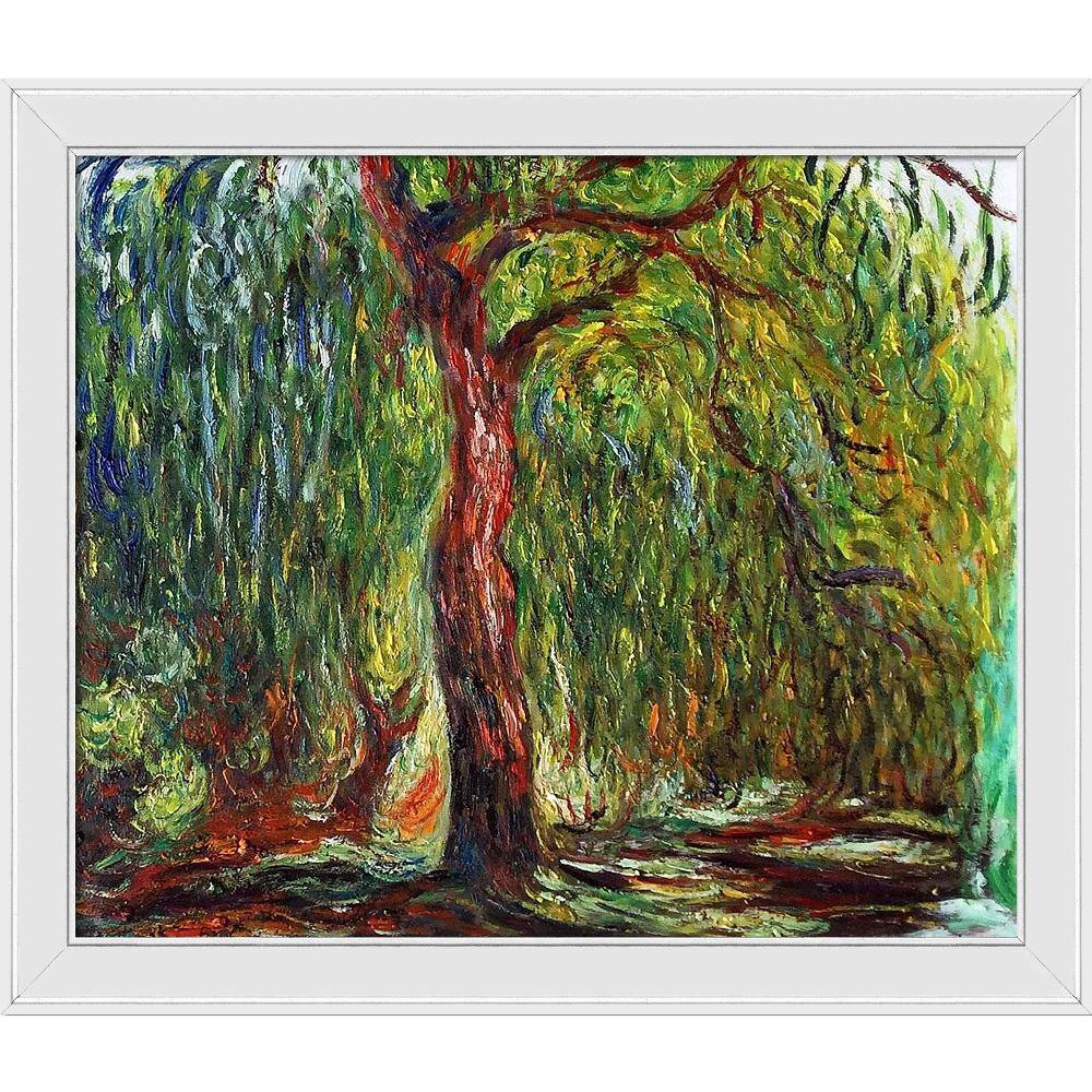 LA PASTICHE Weeping Willow by Claude Monet Galerie White Framed Nature Oil Painting Art Print 24 ...