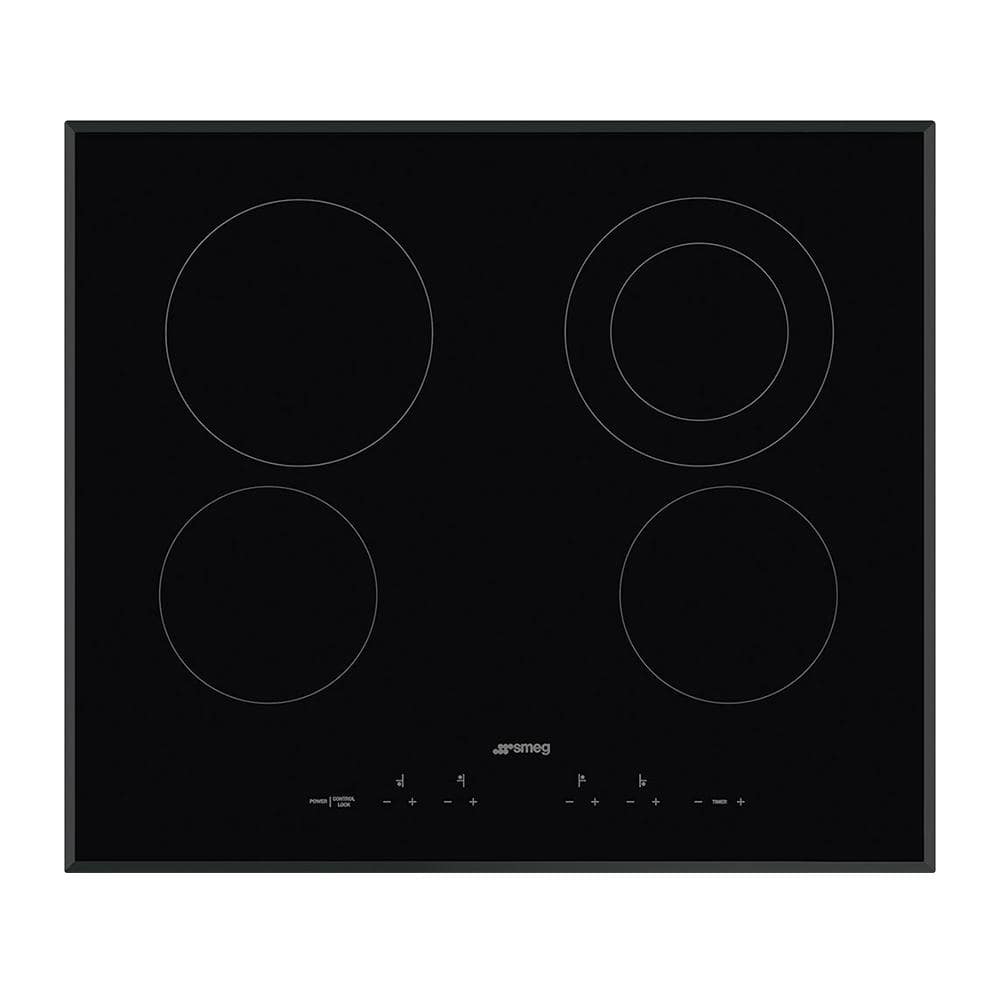 smeg 60cm (24") Ceramic Electric Cooktop. 4 Zones. Beveled Edges. Black ...