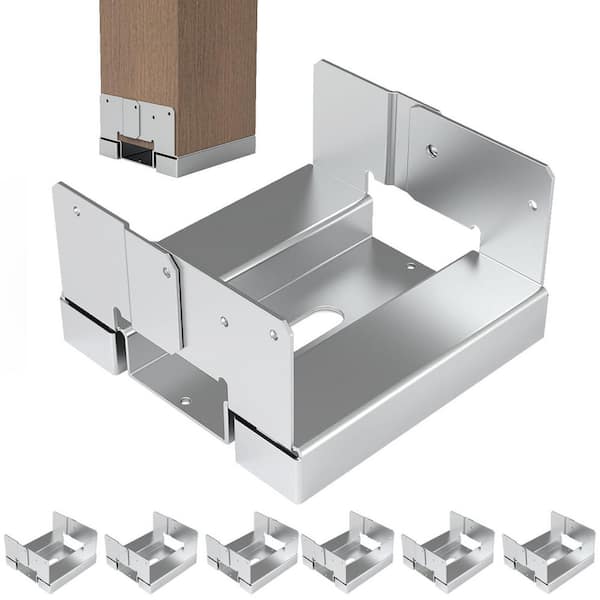 4 in. x 4 in. Posts Anchor Base Adjustable Metal Post Brackets for Deck ...