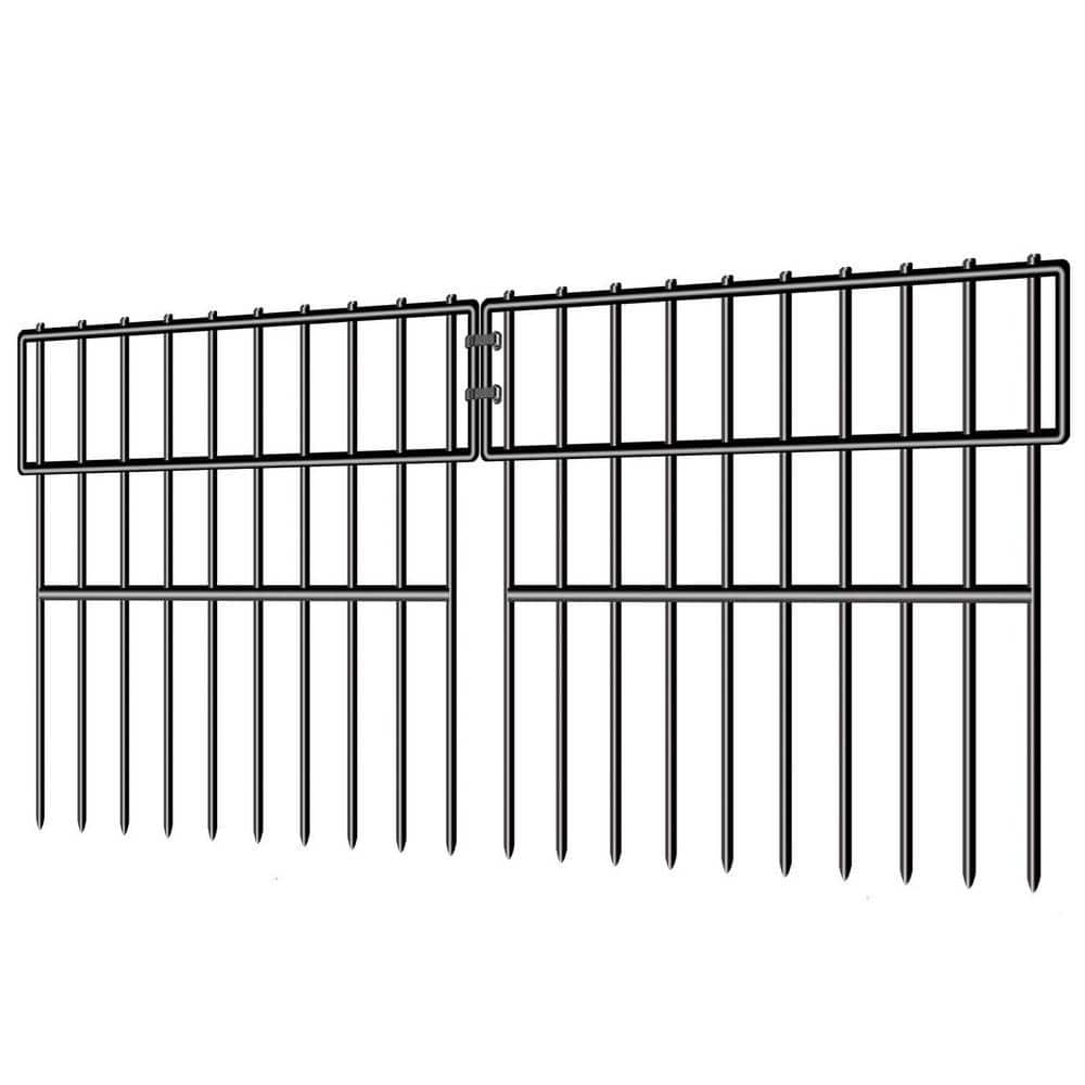 FAWEY TRED INC 13 in. H Rustproof Metal Garden Fence, 28 Panels Animal ...