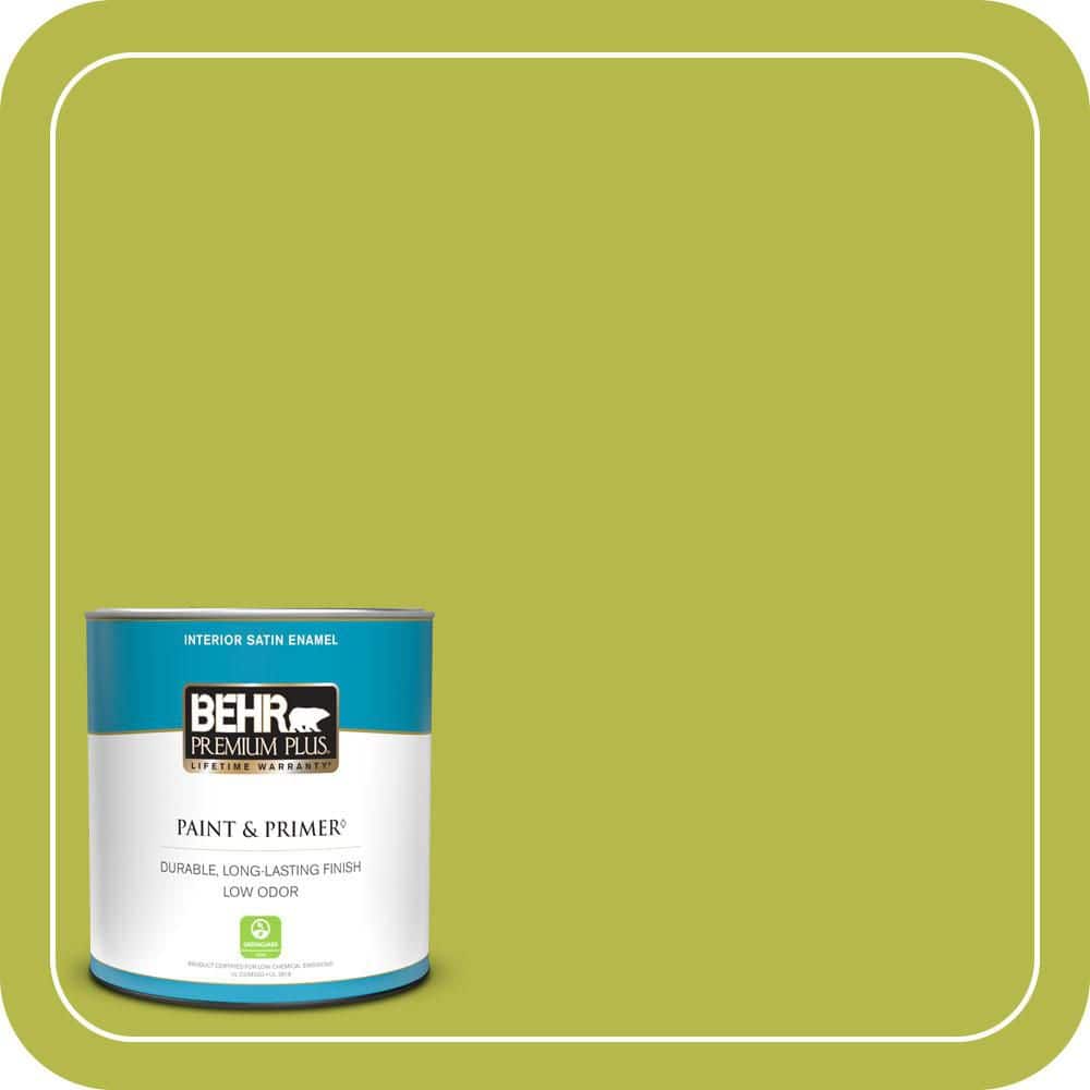 BEHR PREMIUM PLUS 1 qt. #400B-6 Japanese Fern Satin Enamel Low Odor ...