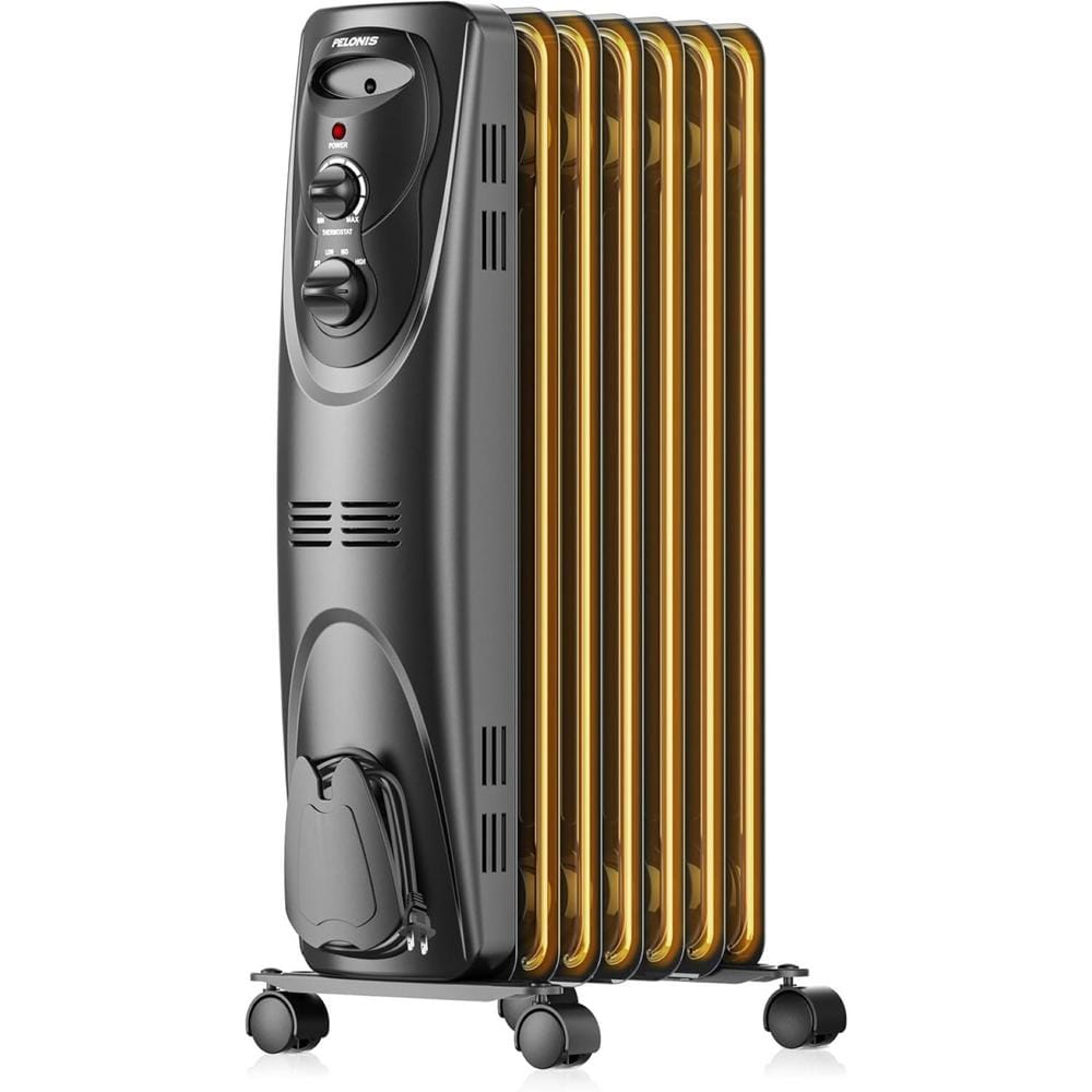 Lukyamzn 1500-Watts Black Indoor Electric Radiator Radiant Space Heater ...