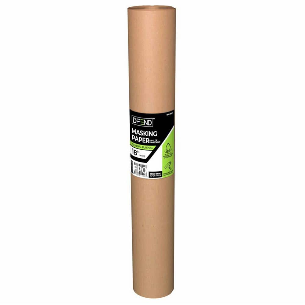 Pratt Retail Specialties 1.5 ft. x 180 ft. Brown Masking Paper Drop ...