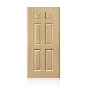 CALHOME 35 in. x 86 in. 6 Panel Hollow Core Oak Finished PVC Composite ...