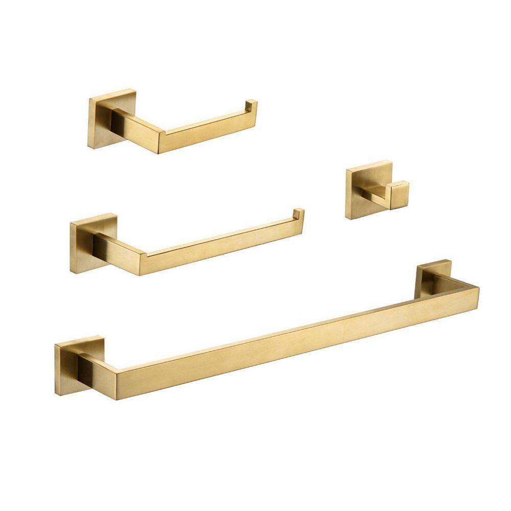 Nestfair 4-Piece Bath Hardware Set with Towel Bar Hand Towel Holder ...