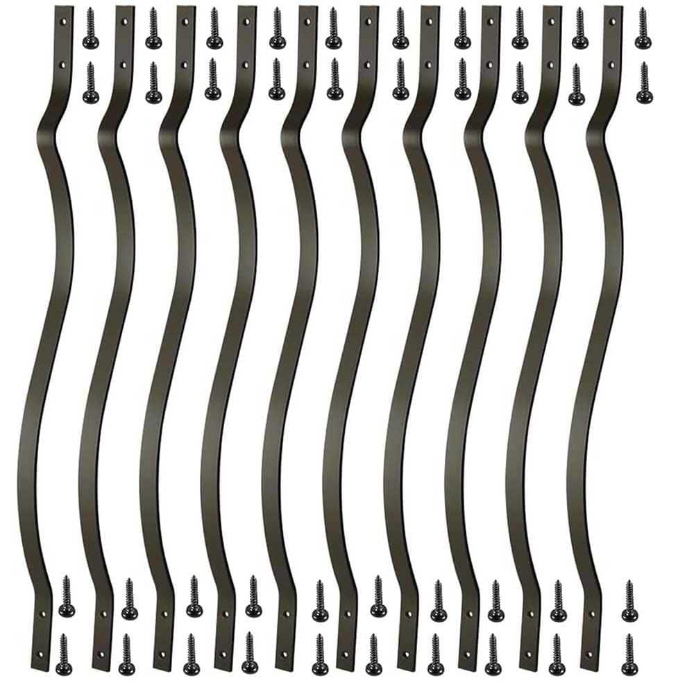 Afoxsos 61-Pack 36 in. x 1 in. Heavy Duty Iron Wave Arc Balusters with ...