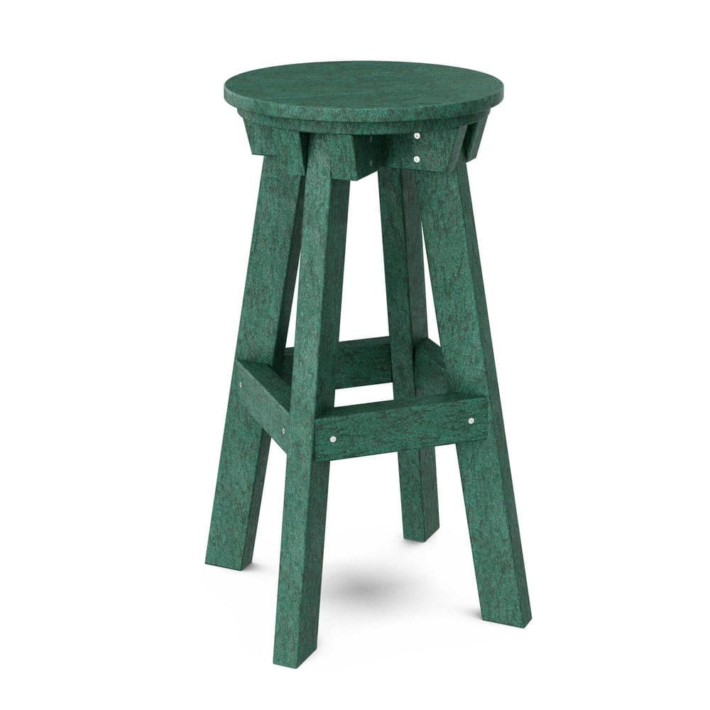 Wildridge Heritage Turf Green HDPE Plastic Outdoor Bar Stool LCC-182-TG ...