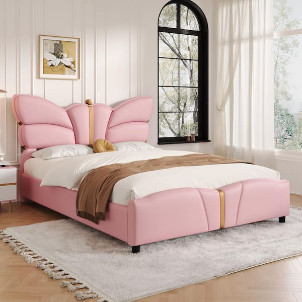 CHRISTOPHER KNIGHT HOME Rowan Light Pink PU Leather Upholstered Wood ...