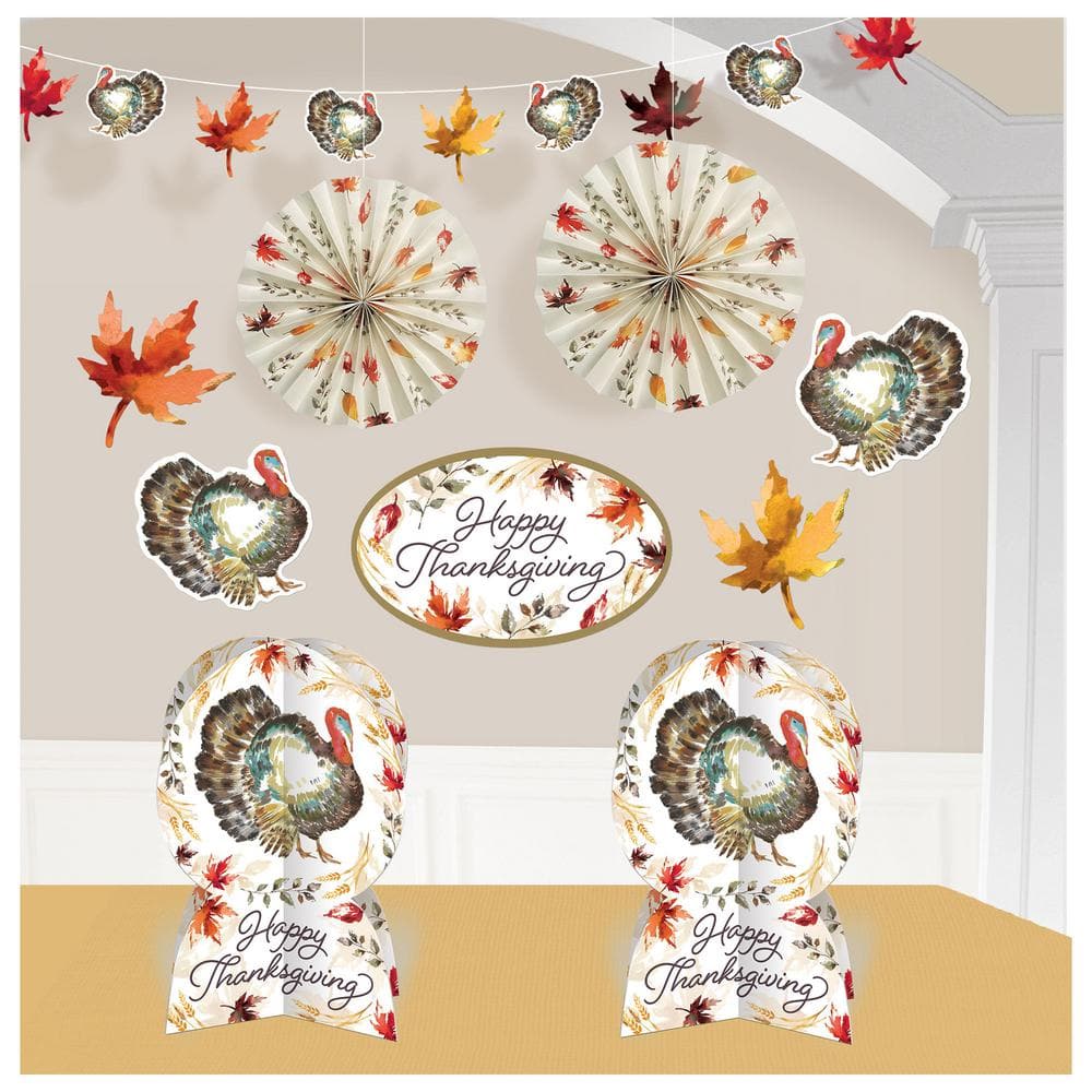 Amscan 12 in. Classic Thanksgiving Room Decorating Kit (2-Pack) 243366 ...