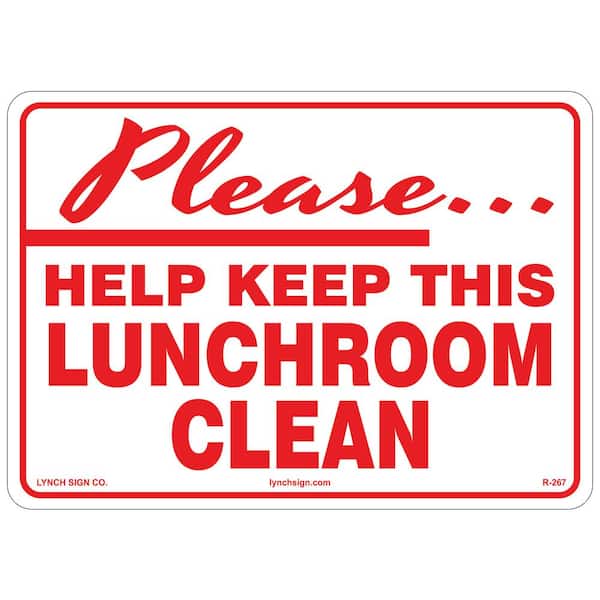 Lynch Sign 14 in. x 10 in. Keep Lunchroom Clean Sign Printed on More ...