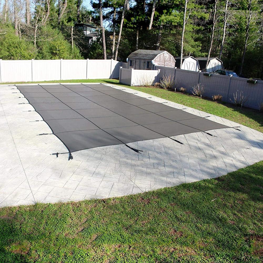 Pool Mate Mesh 16 ft. x 36 ft. Gray In Ground Pool Safety Cover 1636NS ...