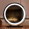 TOOLKISS 19 in. Round 3-Color-LED Touch Screen, Makeup Dimmable Lighted ...