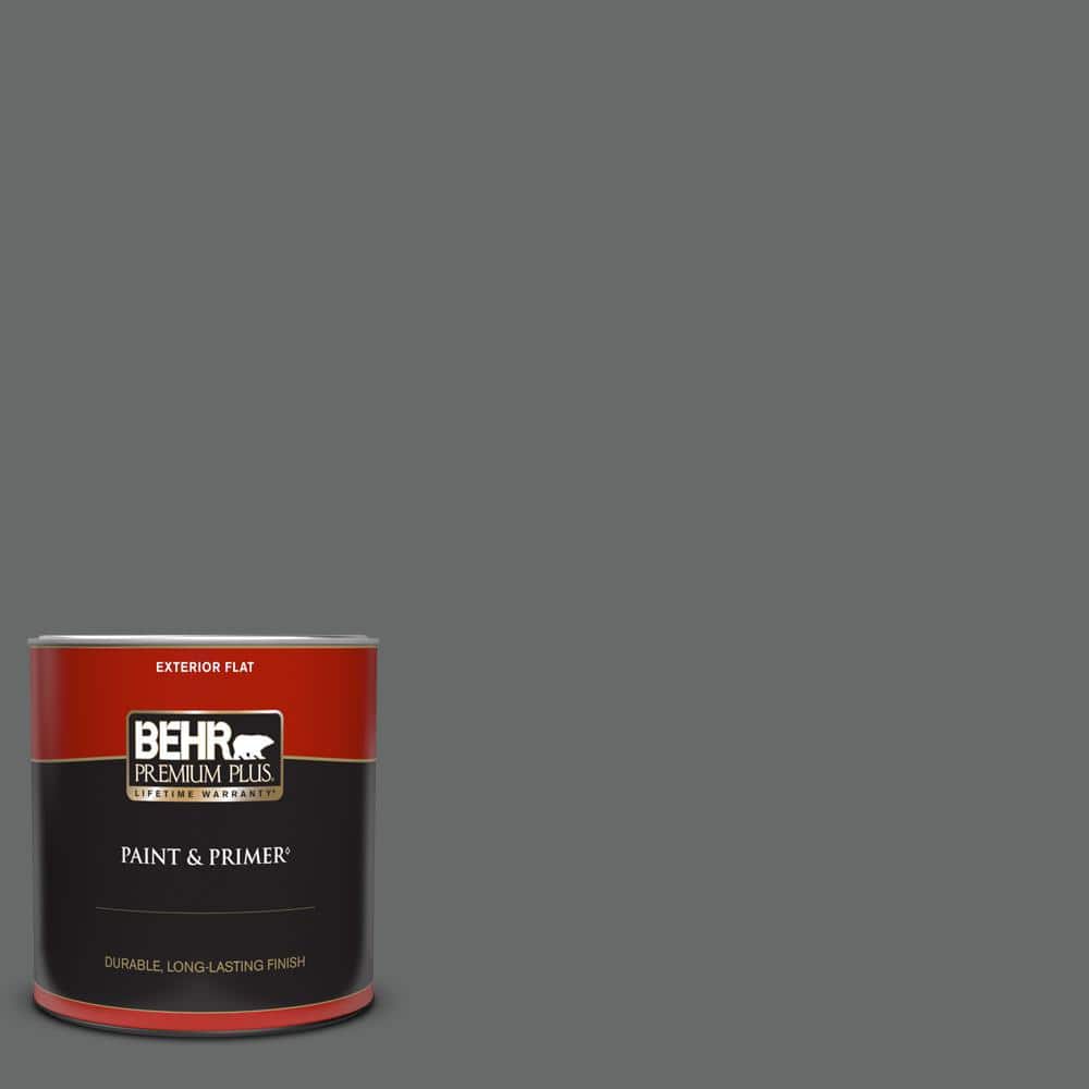 BEHR PREMIUM PLUS 1 qt. #PPU26-02 Imperial Gray Flat Exterior Paint ...