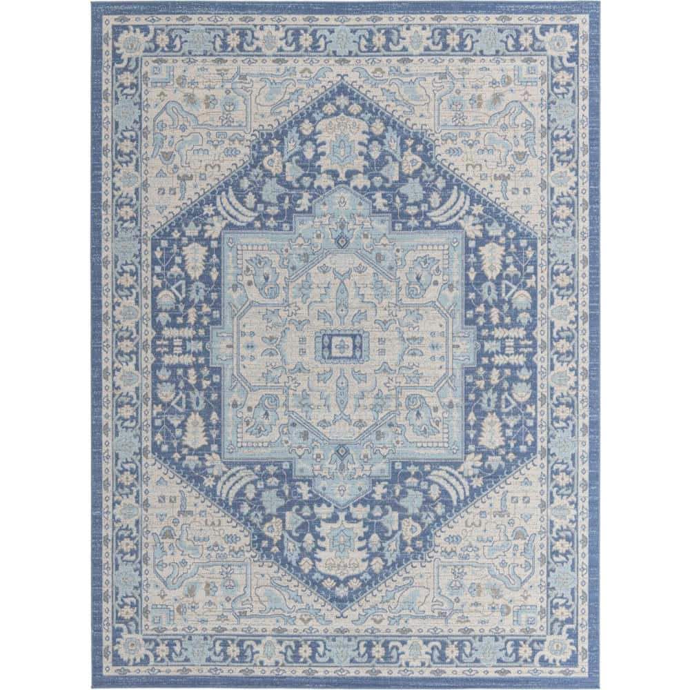 Unique Loom French Blue 9 ft. 10 in. x 14 ft. 1 in. Whitney Milano Area ...