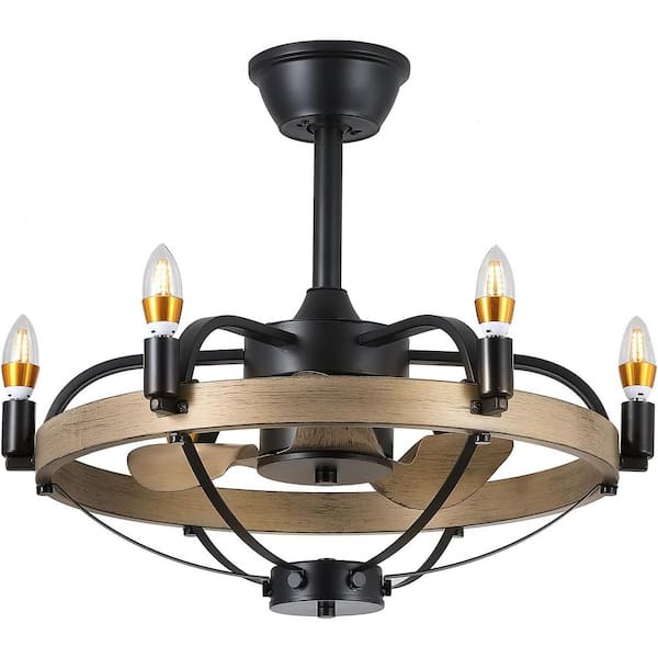 Kviflon 23 in. Indoor Black Candle Ceiling Fan with Lights Remote ...