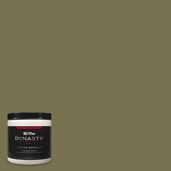 BEHR DYNASTY 8 oz. #S350-6 Truly Olive Matte Stain-Blocking Interior ...
