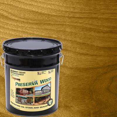 Preserva Wood 5 gal. Tahoma Brown Semi-Transparent Oil-Based Exterior ...
