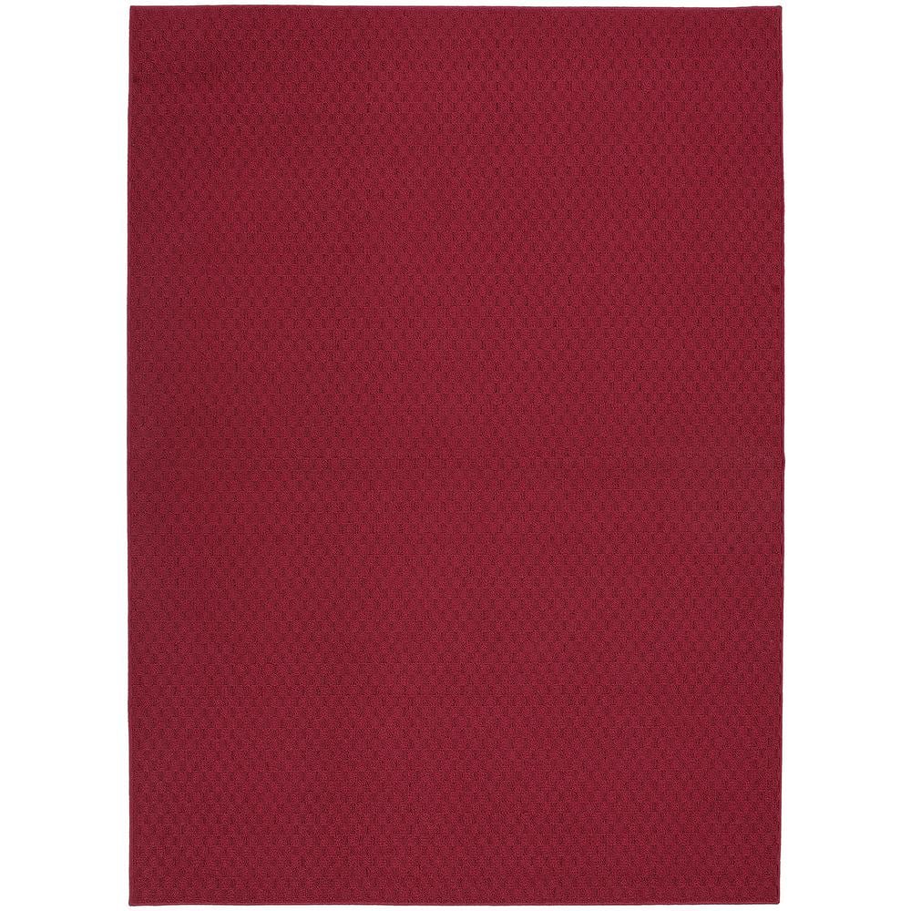 Garland Rug Town Square Chili Red 3 ft. x 5 ft. Casual Tufted Solid ...