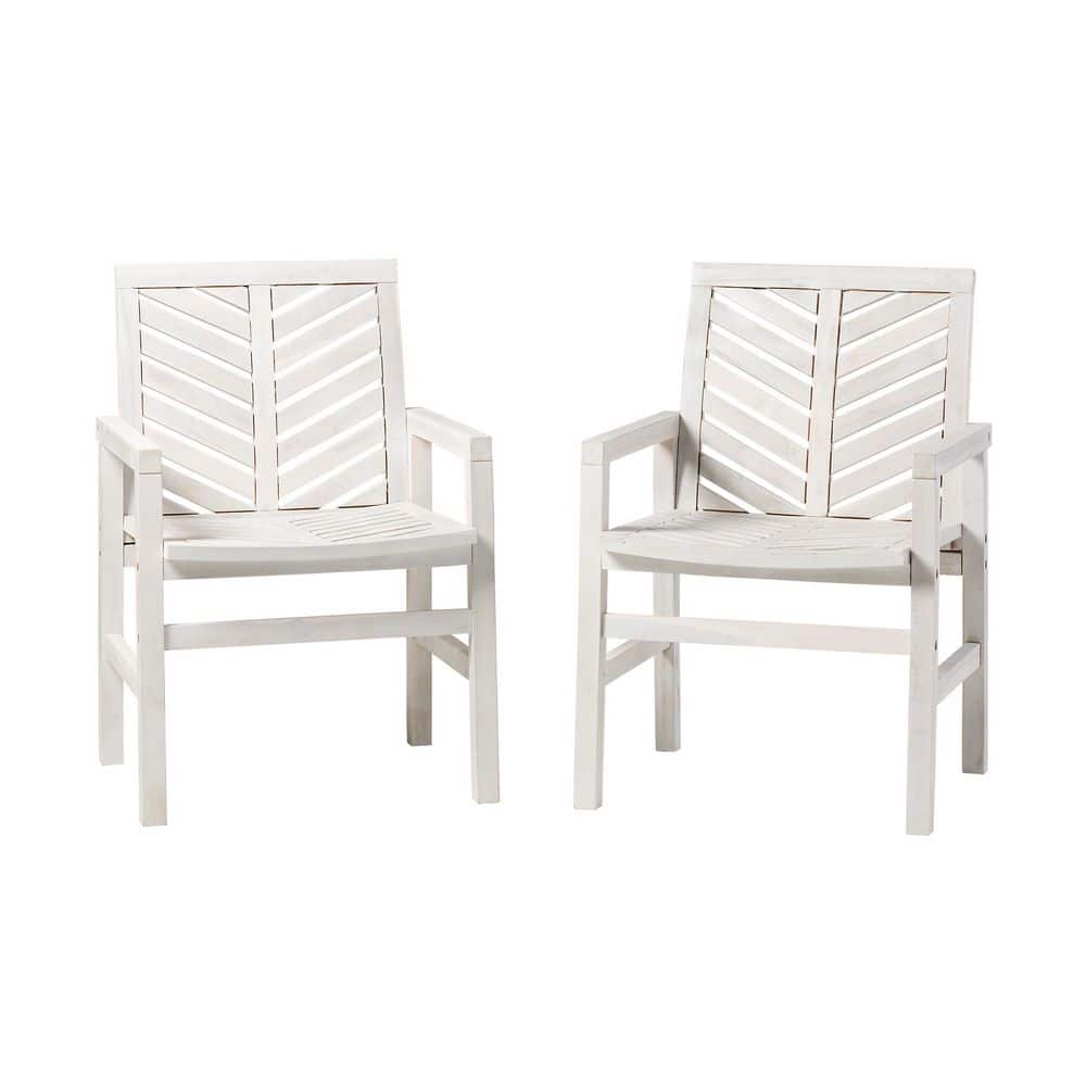 Modern Chevron Patio Chairs, Set of 2-White Wash TT-408 - The Home Depot