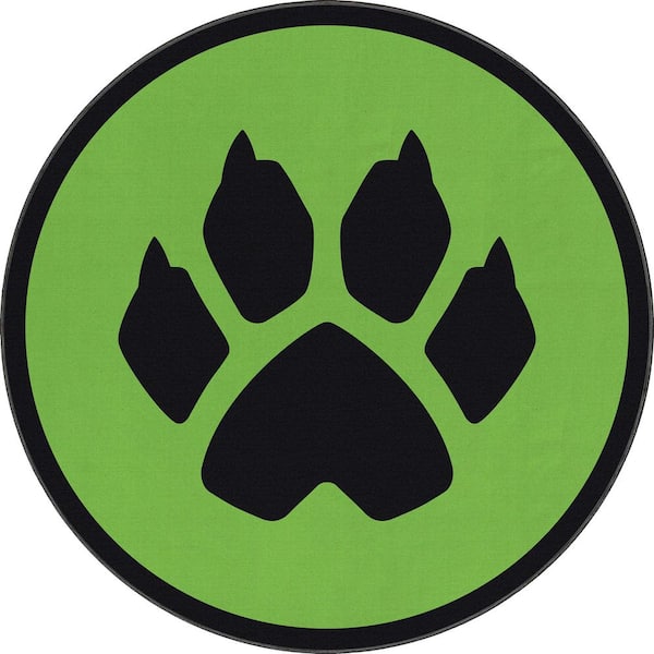 Well Woven Miraculous Ladybug Green 5 ft. 3 in. Cat Noir Symbol Round ...