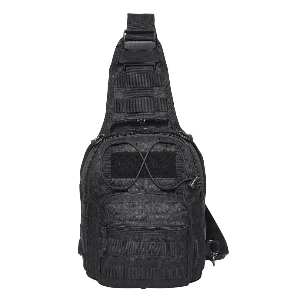 SVOPES 10L Tactical Sling Bag, 10.63 in. Black Backpack with Multi ...