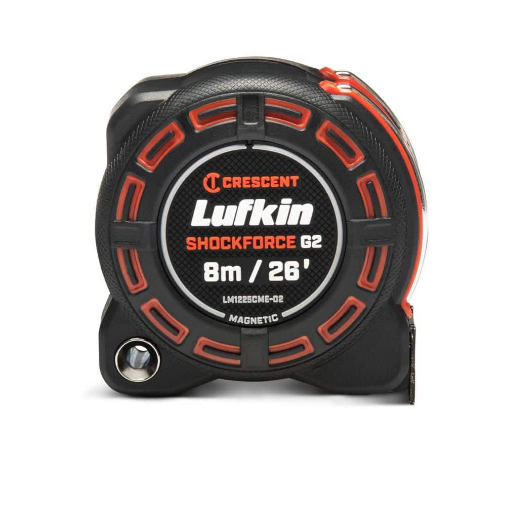 Crescent 1-1/4 in. x 8m/ 26 ft. SHOCKFORCE G2 Magnetic Tape Measure ...