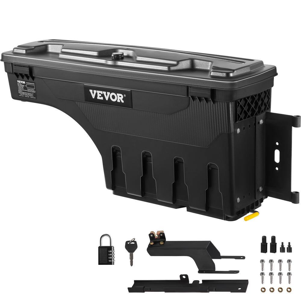 VEVOR 28 in. ABS Truck Bed Storage Box 6.6Gal. Passenger Side Truck ...