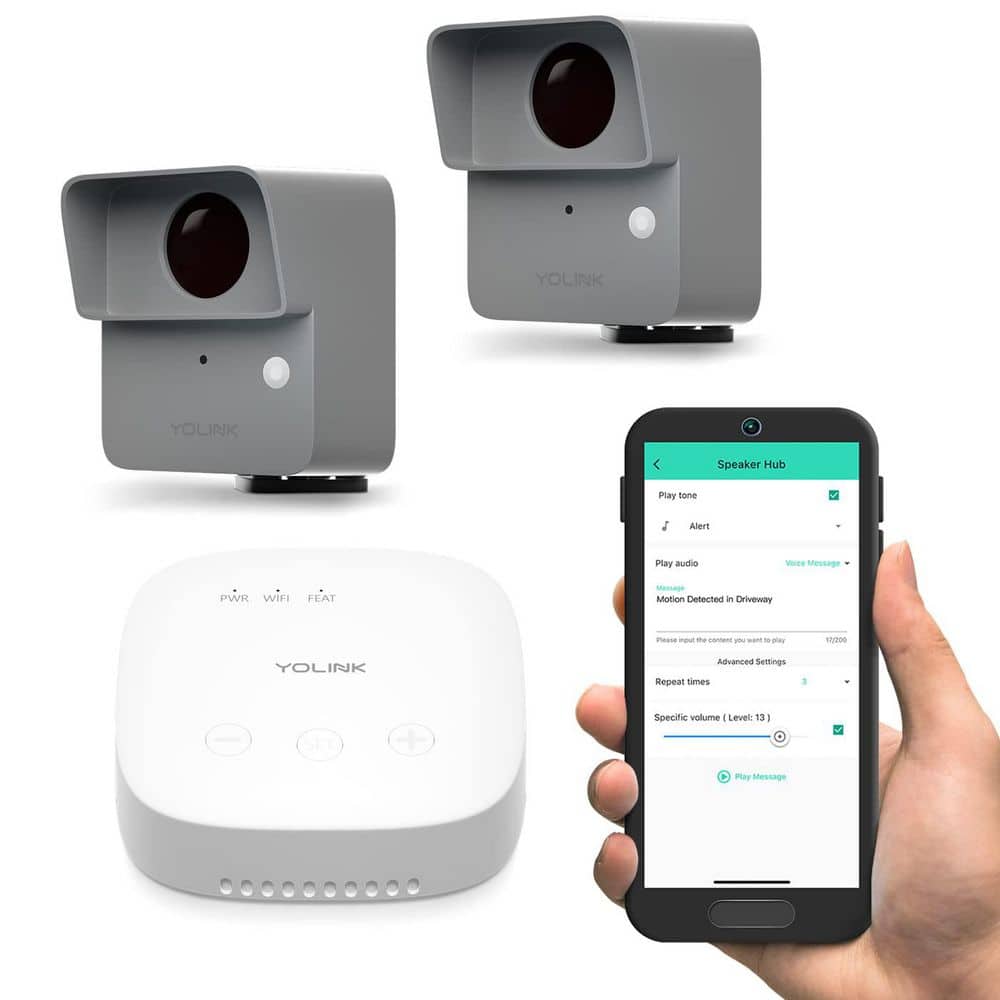 YoLink SpeakerHub and 2 Outdoor Motion Detectors Starter Kit YS-S27805 ...