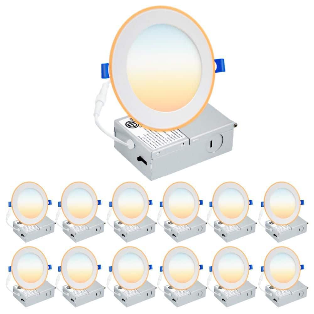KOAOEIRS 6 in. Adjustable 5CCT Can less 0-10 Dimmable w/Night Light ...