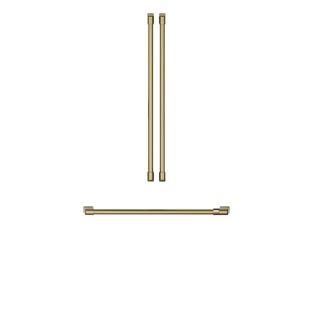 Cafe 33 in. French Door Refrigerator Handle Kit in Brushed Brass ...