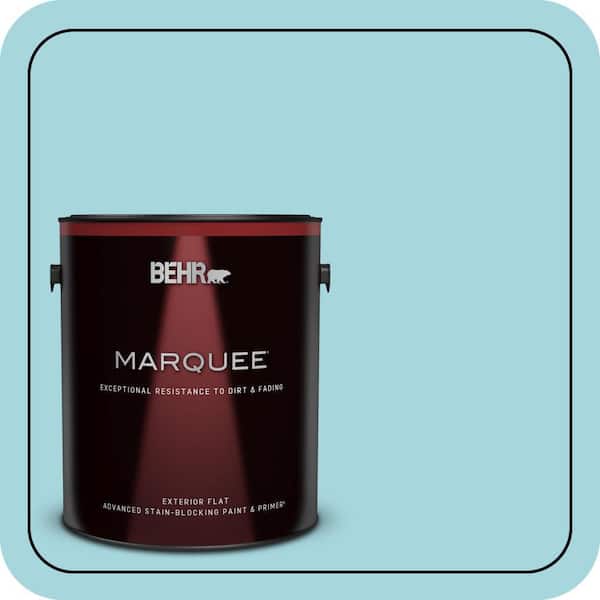 BEHR MARQUEE 1 gal. #520C-3 Rapture Blue Flat Exterior Paint & Primer ...