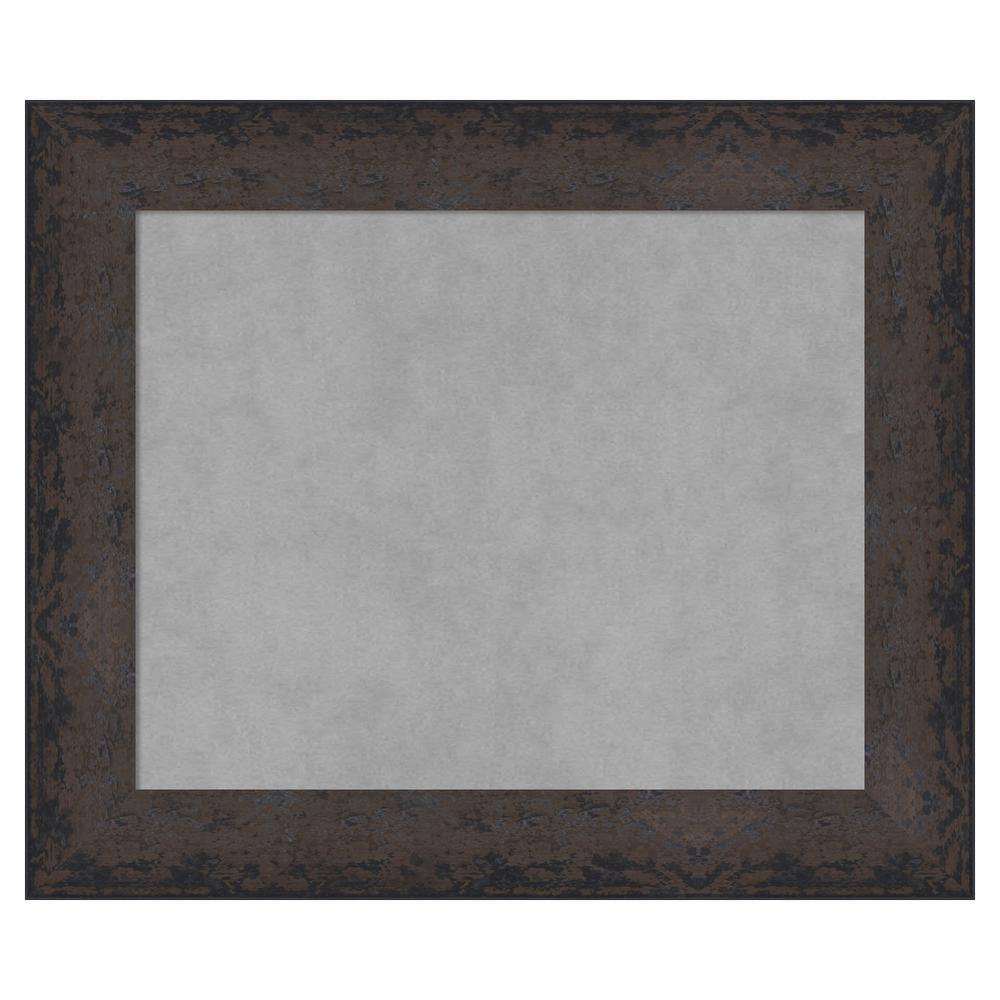 Amanti Art Dappled Black Brown 25 in. x 21 in. Framed Magnetic Board ...