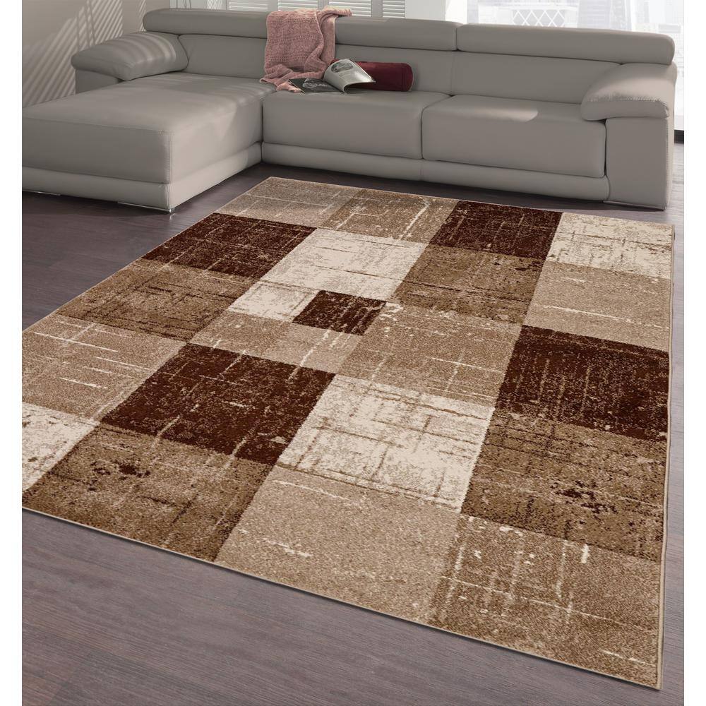 Ottomanson City Collection Geometric 5x7 Indoor Living Room Area Rug, 5 ...